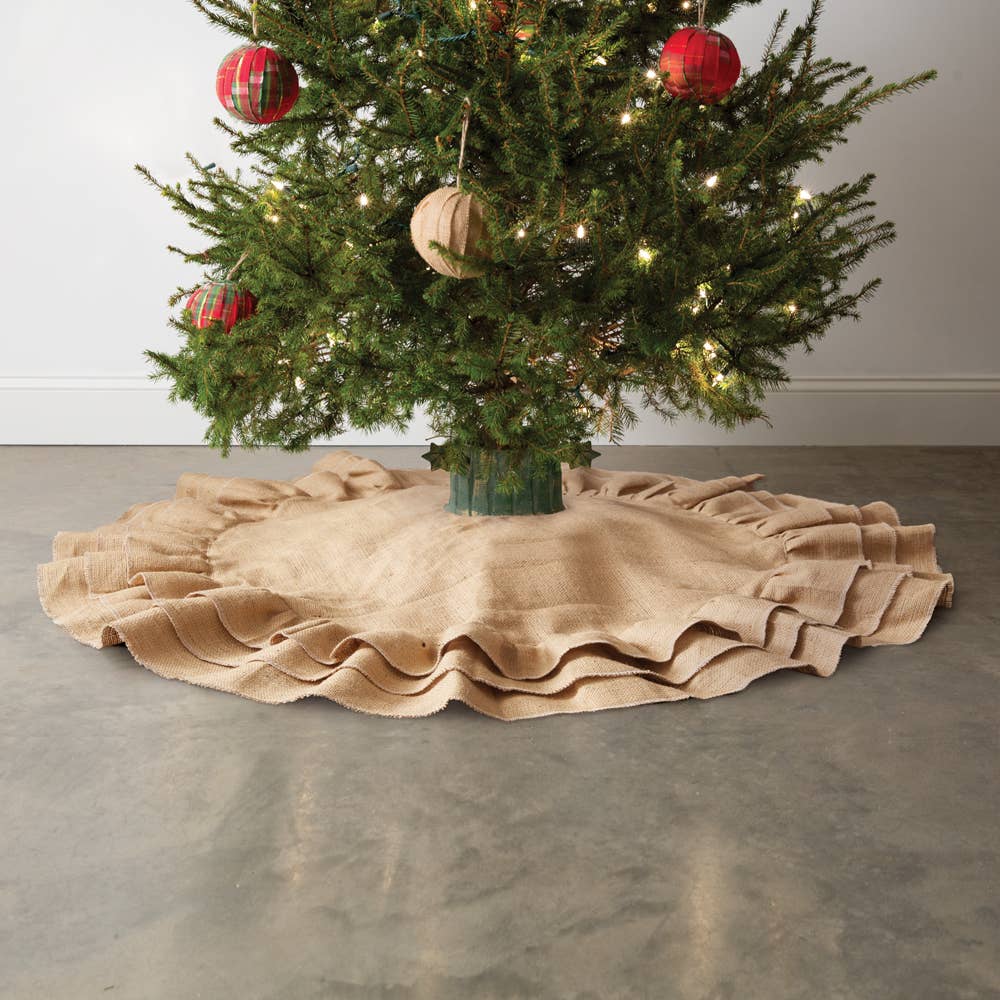 Ruffled Burlap Christmas Tree Skirt – Sorrells Farms