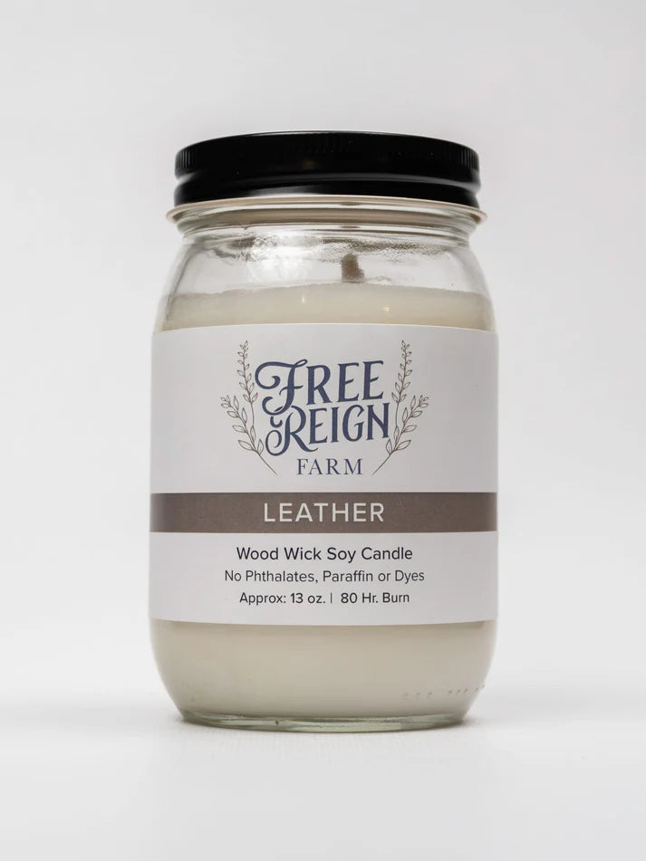 Free Reign Leather Candle 13oz – Sorrells Farms