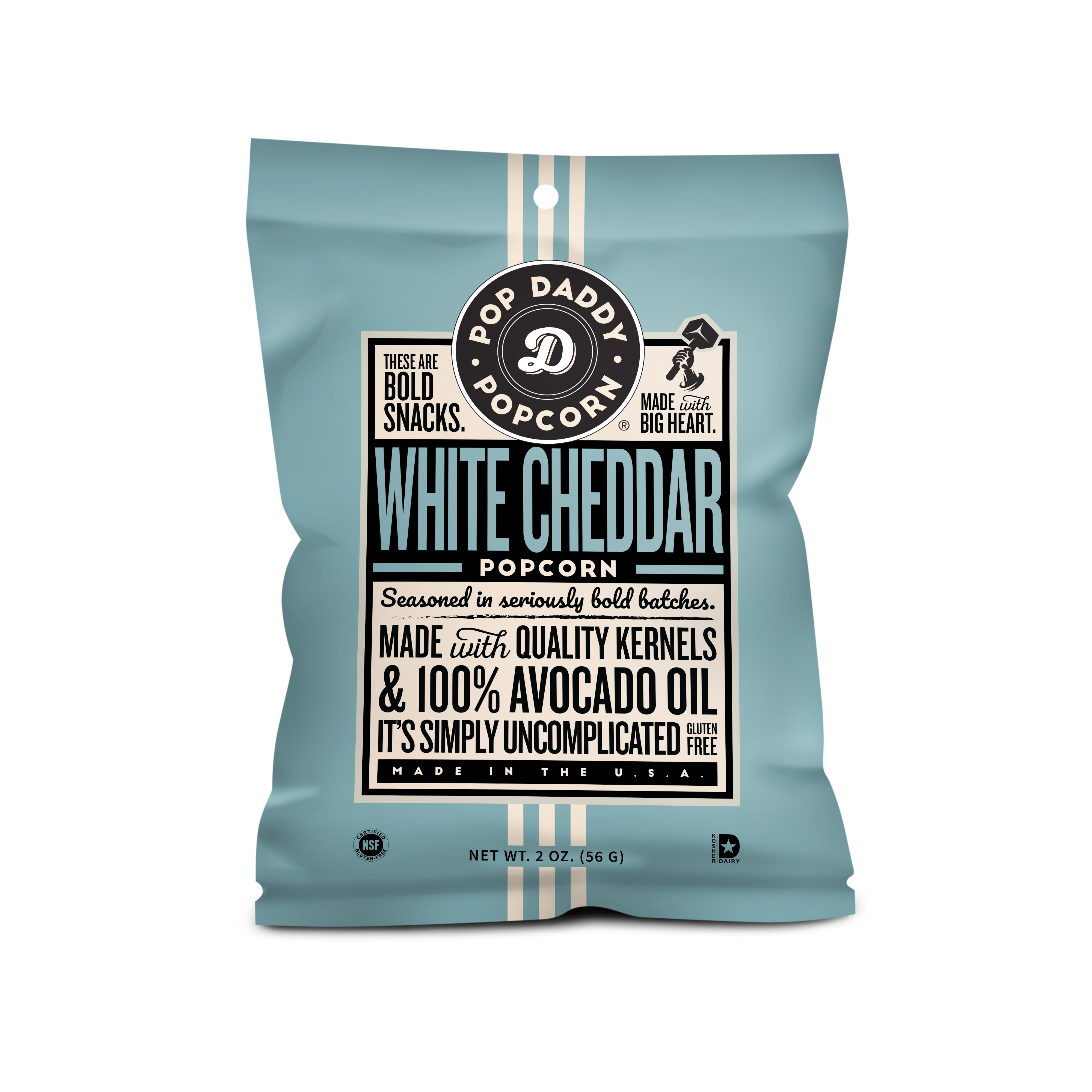 Pop Daddy – Real White Cheddar Flavored Popcorn 2.0oz – Sorrells Farms